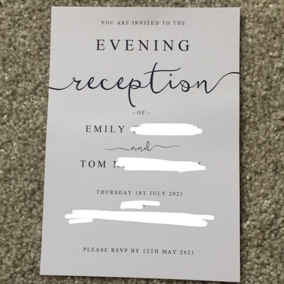 Print at Home Evening Reception Wedding Invitation Template, DIY ...