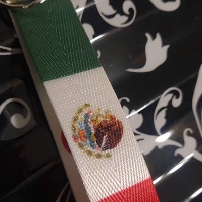 Personalized Mexican American Flag Personalized Name Nylon Key Fob ...