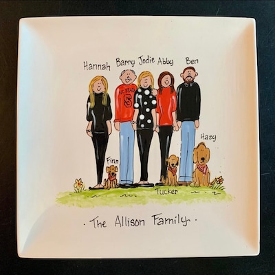 Personalized 10.25 Square Family Plate Great Hostess Gift or Gift for ...