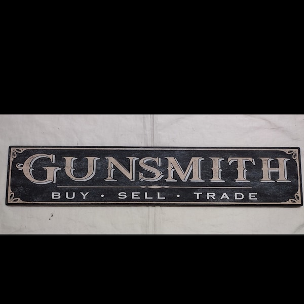 Gunsmith Wood Sign - Hand Crafted Antique Decor - Etsy