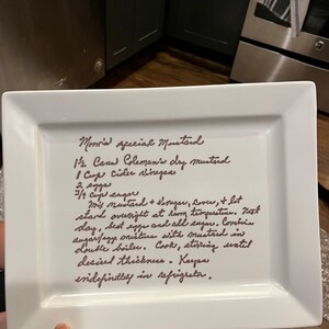 Handwriting on Plate Handwritten Letter Memorial Family - Etsy