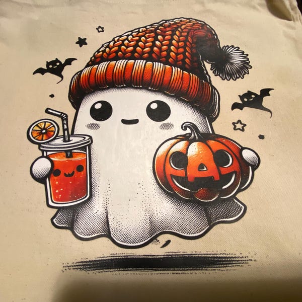 Cute Ghost DTF Transfer, Halloween Design, Ready to Press, Iron on ...