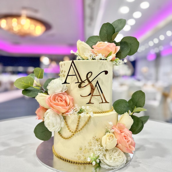 Double Initial Cake Charms | Wedding Initials | Personalised | Various ...