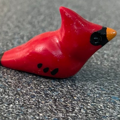 Made to Order Cardinal Totem, Cardinal Clay Figurine, Red Cardinal ...