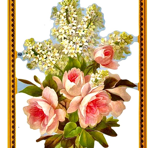 3 Sheets Self Adhesive Pink Rose Borders Stickers Colorful Scrapbooking ...