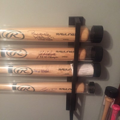 10 Mini Baseball Bat Display Holder Rack Wall Mount Holds 10 Mini Bats ...
