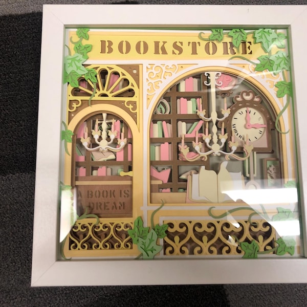 3D SVG Book Store Shadow Box, Books 3D Svg, Reading 3d Svg, Books ...