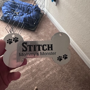 Dog Name Plate Crate Pet Tag Doghouse Sign Kennel Pet Name Pet ID ...