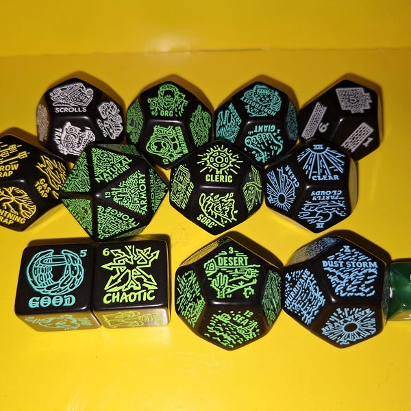 D&D Overworld Map Biome Dice | 30mm Acrylic Geography Generator | Giant ...