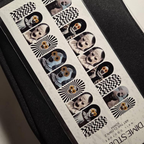 Spooky Clown Nail Decals: Terrifier Halloween Water Transfer Nail Art ...