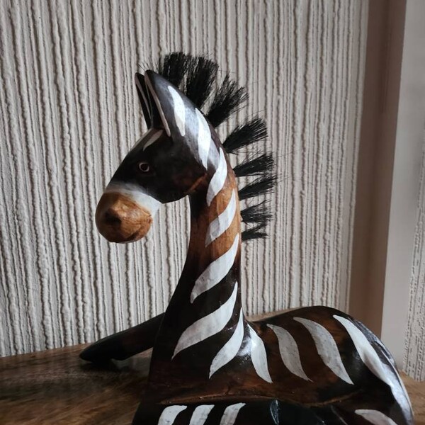 Wooden Animal Masks on Plinth Hand Carved Art Fair Trade Hand Painted ...