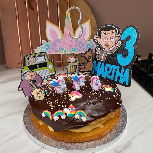 Mr Bean Themed Cake Topper Set! Birthday / Personalised / Custom ...