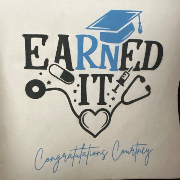 Earned It RN Napkin, Nurse Graduation Decoration, Nursing Graduation ...