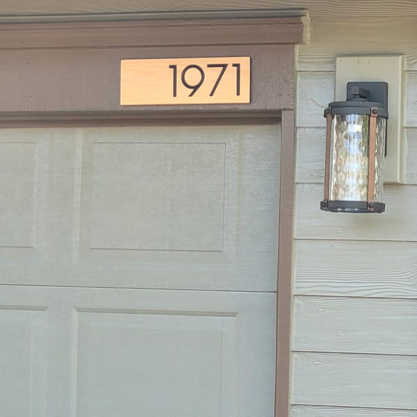 House Street Number Plaque, Custom Modern off Center Home Sign, Carved ...