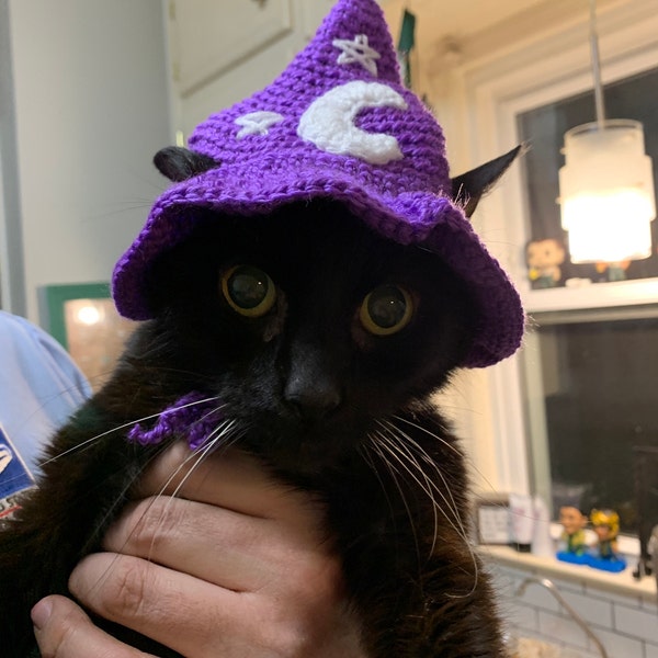 Dark Grey Wizard Hat for Cat, Halloween Wizard Pet Costume, Dark Grey ...