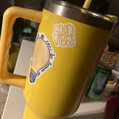 Good Vibes Positivity Yellow Quote Vinyl Stickers - Etsy