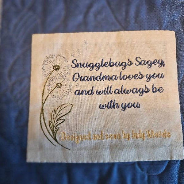 Photo Memory Quilt Label Oval Frame | Custom Photo Memory Label ...