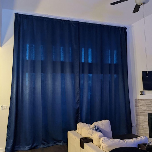 Extra Long Faux Velvet Curtain (1 Panel) With Grommet Top 8-24 Ft Long ...