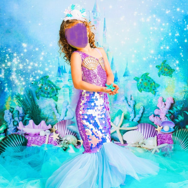 Mermaid Tail Princess Dress for Girls – Birthday, Beach, or Party ...