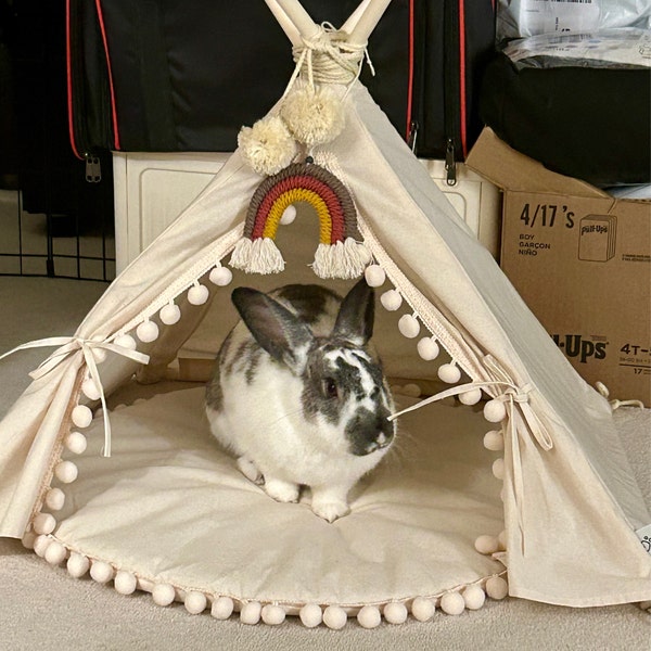 Rabbit Bed, Bunny Bed, Rabbit House, Bunny Teepee, Pet Teepee, Guinea ...
