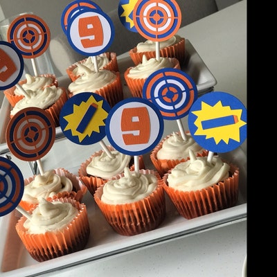 Set of 12 Target Themed Cupcake Toppers - Etsy