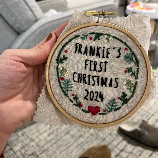 Christmas Embroidery Pattern, Monogram Embroidery Ornament Pattern, DIY ...