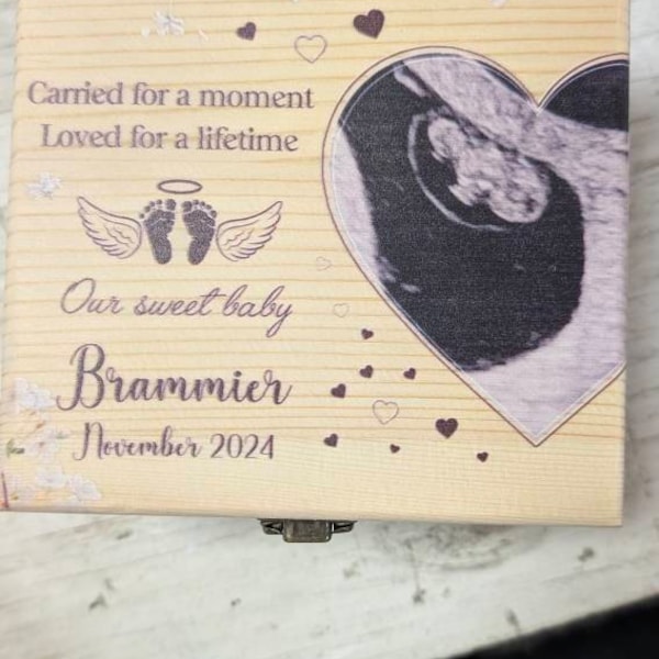 Custom Baby Memorial Keepsake Box, Baby Loss Wooden Keepsake Box ...