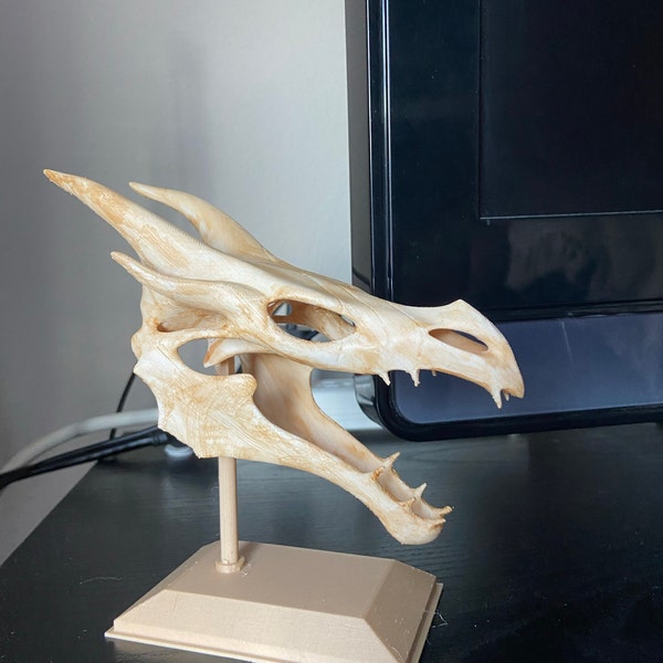 Skyrim Dragon Skull - Hand-painted Replica With Stand | Elder Scrolls ...