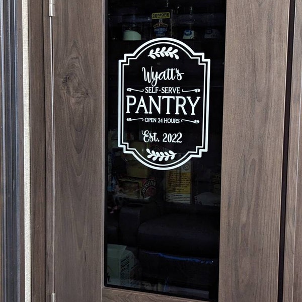 Custom Pantry Decal - Custom Pantry Sticker - Customizable Pantry Door ...