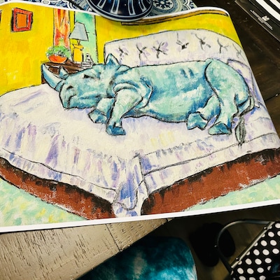 Beagle Singer Songwriter Dog Art Print Stretched Canvas or Paper Print ...