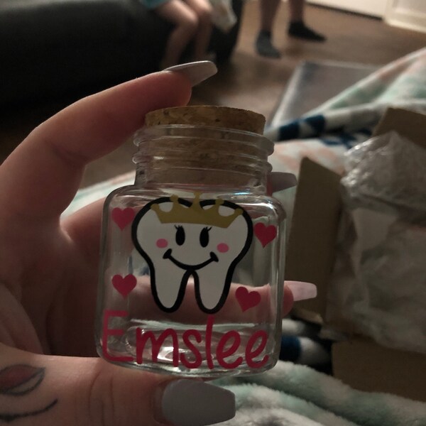 Personalized Glass Tooth Jar for Fairy, Teeth Keepsake Jar for Child ...