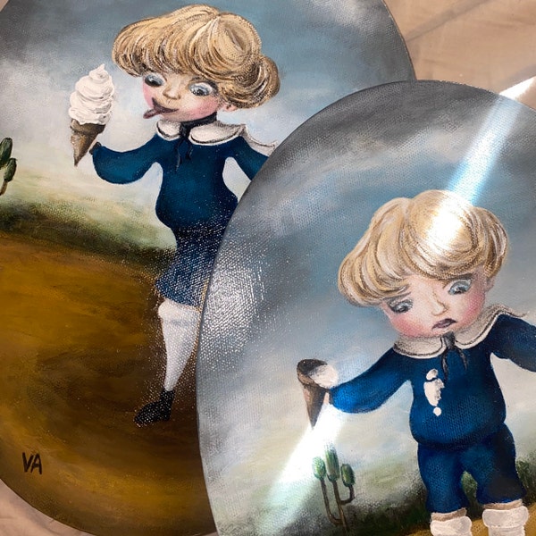 Two Acrylic Reproductions of Paintings of Boring Blue Boy and the Other ...