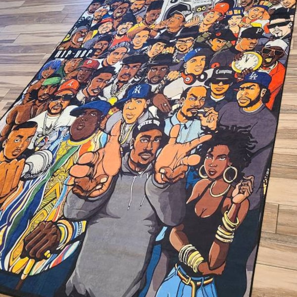 Hip Hop Legends Collage Area Rug, Music Room Decor - Etsy