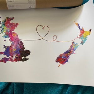 Personalised Map Print Any Two Countries Custom Map Art - Etsy