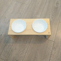 13cm Height Elegant Tilt Wooden Bowl Stand for Cats and Small Dogs ...