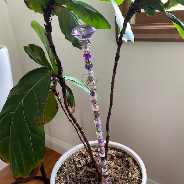 20 or 26" Beaded Fairy Garden Stakes - Etsy