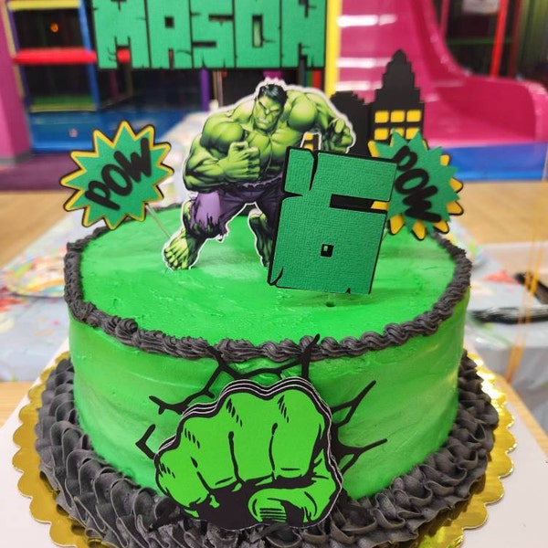 Personalized Hulk Cake Topper - Hulk Birthday - Hulk Party Decor ...