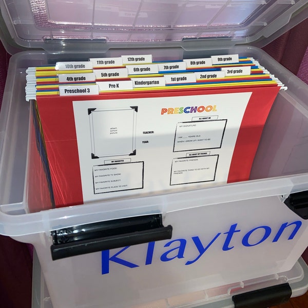 Files Folders ONLY for Kids School Memorabilia Organizer - School File ...