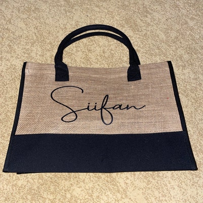 Bridesmaid Burlap Tote Bag, Custom Tote Bag, Jute Tote Bag, Burlap Bag ...