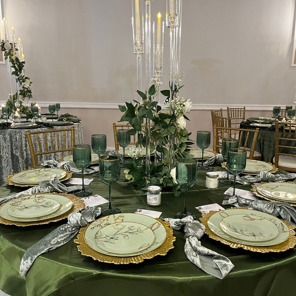 50''gold 8 Arm Metal Cluster Candle Holder, Tall Stand Glass Candles ...