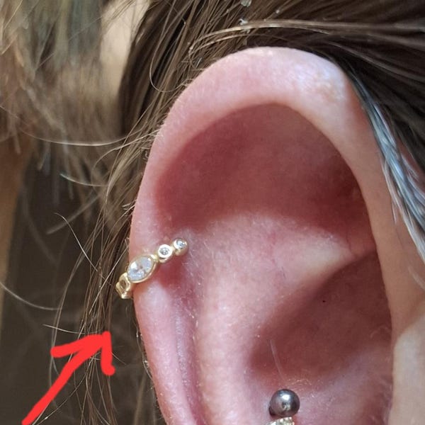 Comet Stud Piercing 14 Karat Real Gold Screw Back Cartilage Piercing, Tragus Piercing, Celestial ...