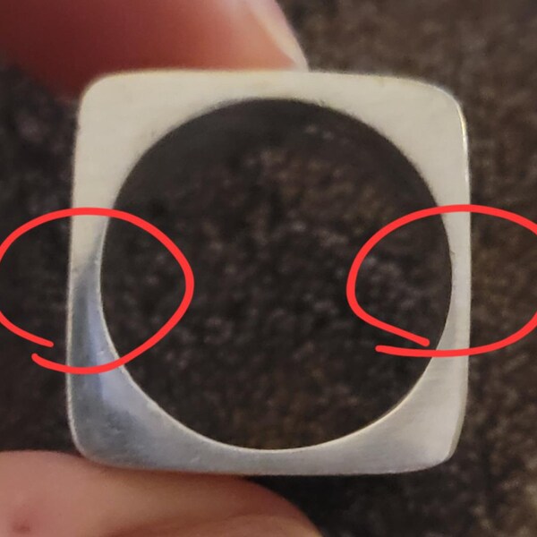 Square Band Ring. Sterling Silver Square Ring. Silver Geometric Ring ...