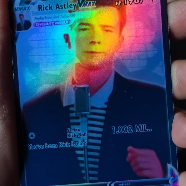 Rick Astley Rick Roll Rickroll Gx Ex Vmax V Card Orica Holographic ...