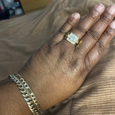 18k Gold Filled Hallowed Star and Attached Heart Engraved Pattern ...