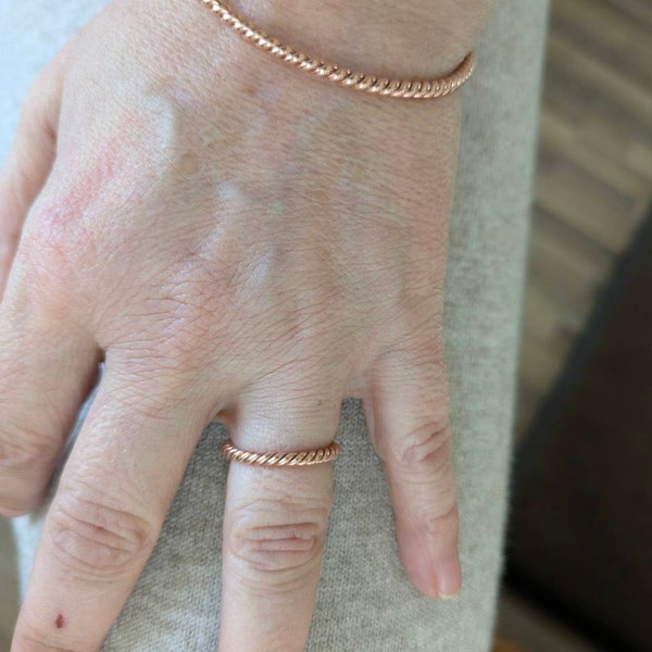 Pure Copper Bangle, Tensor Ring Bracelet , Pure Copper Stacking Bangle ...