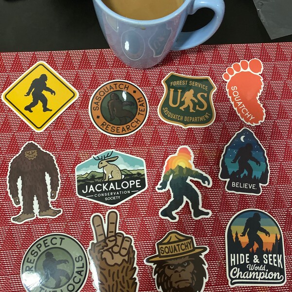 Bigfoot Sticker Set, Choose Your Quantity and Designs - Etsy
