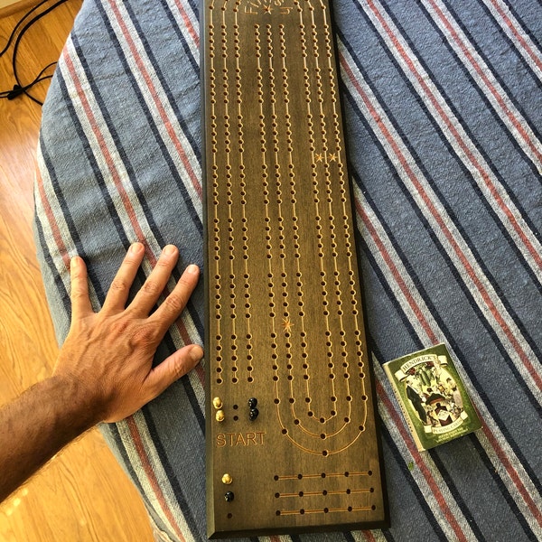 Extra Large Cribbage Board With Large Metal Pegs *** FREE SHIPPING in ...