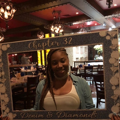 PRINTABLE Denim & Diamonds Party Photo Booth Frame, Denim Diamonds ...