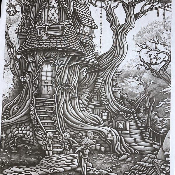 20 Magical Fantasy Coloring Book Pages for Kids Adults, Fairytale Magic ...