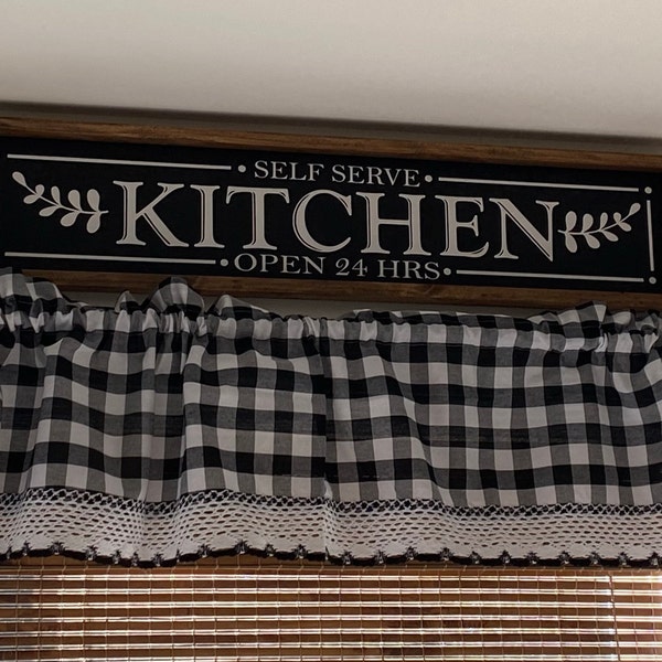 Farmhouse Kitchen Sign - Rustic Kitchen Decor - Self Serve Kitchen Sign ...